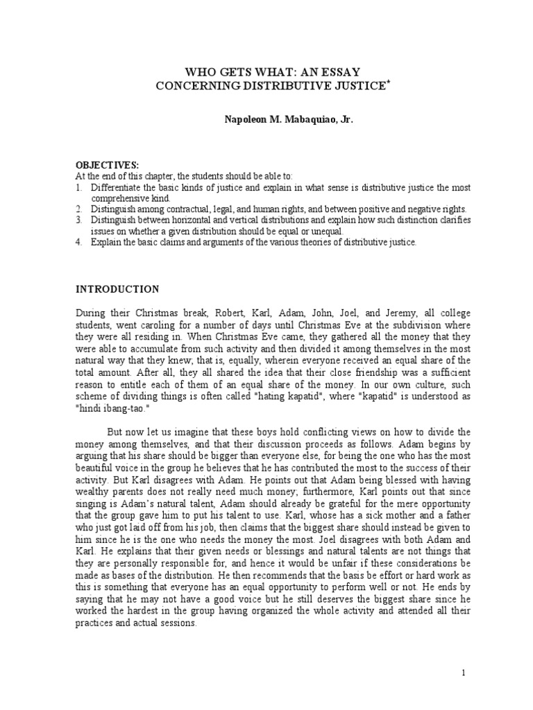 Distributive Justice Explained | PDF | Justice | Crime & Violence