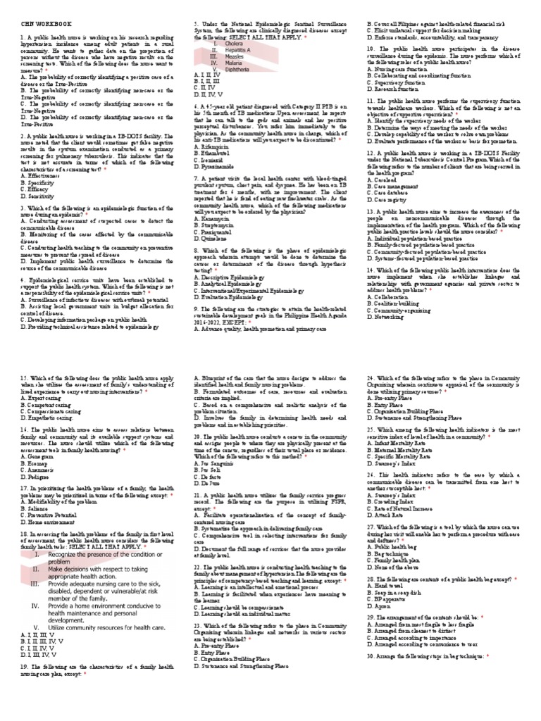 CHN Workbook | PDF | Epidemiology | Public Health