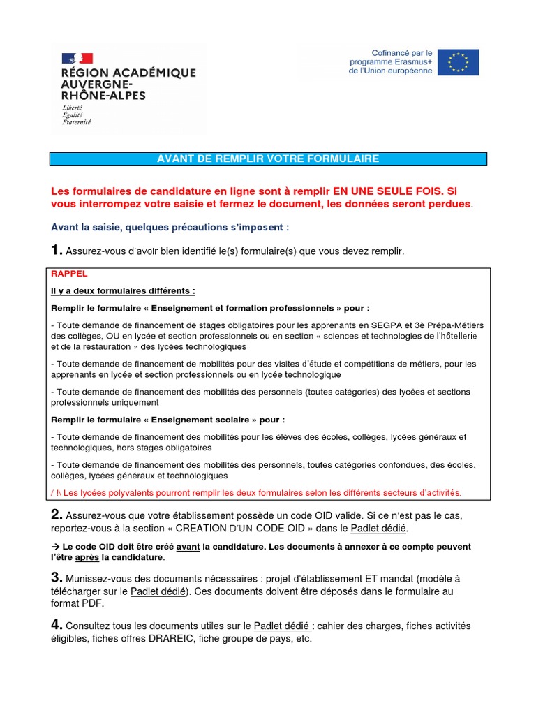 Remplir un formulaire de candidature en ligne | PDF