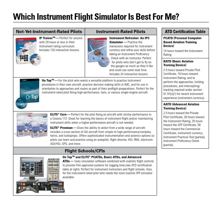 Sim Comparison | PDF | Instrument Flight Rules | Aircraft