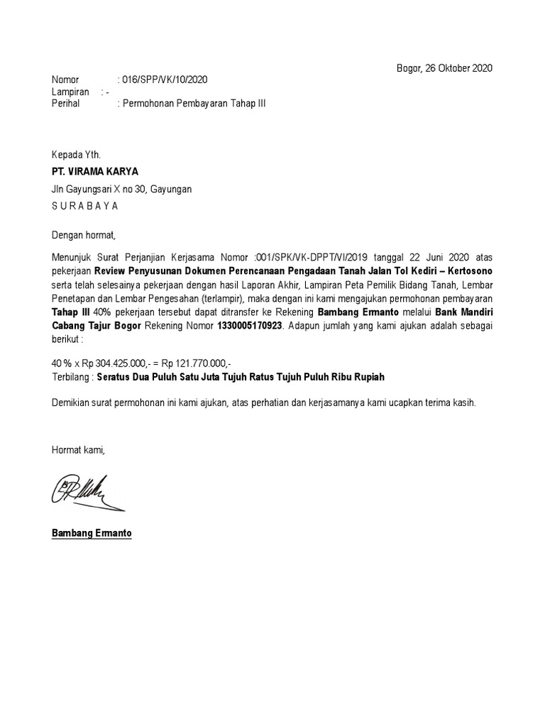 Tagihan Termin III - Pekerjaan DPPT Kertosono Kediri | PDF