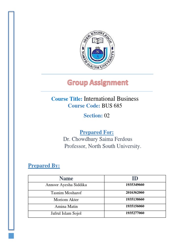 Bus 685 Group Assignment | PDF | International Monetary Fund | World Bank