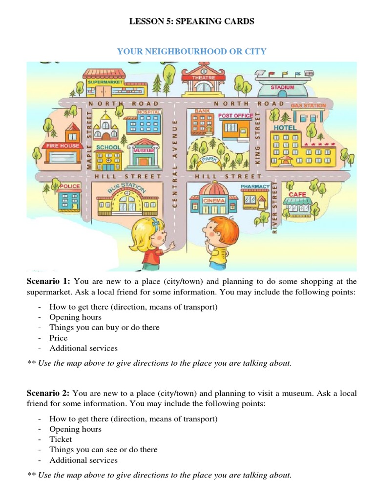 Your Neighbourhood or City: Lesson 5: Speaking Cards | PDF