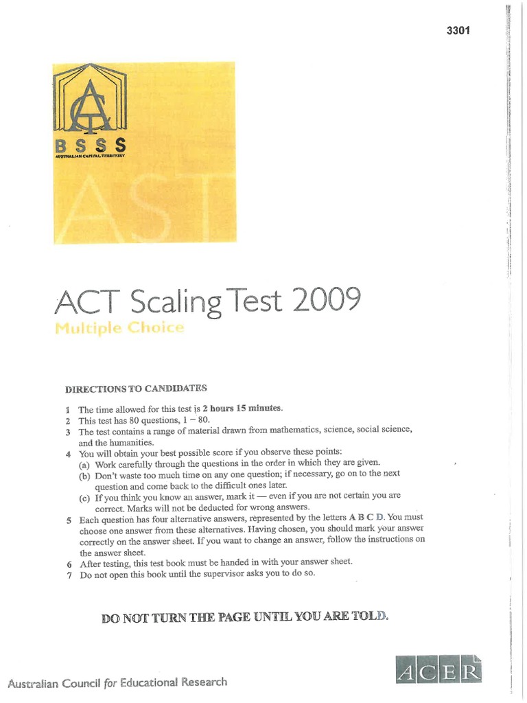 2009 Multiple Choice Booklet | PDF