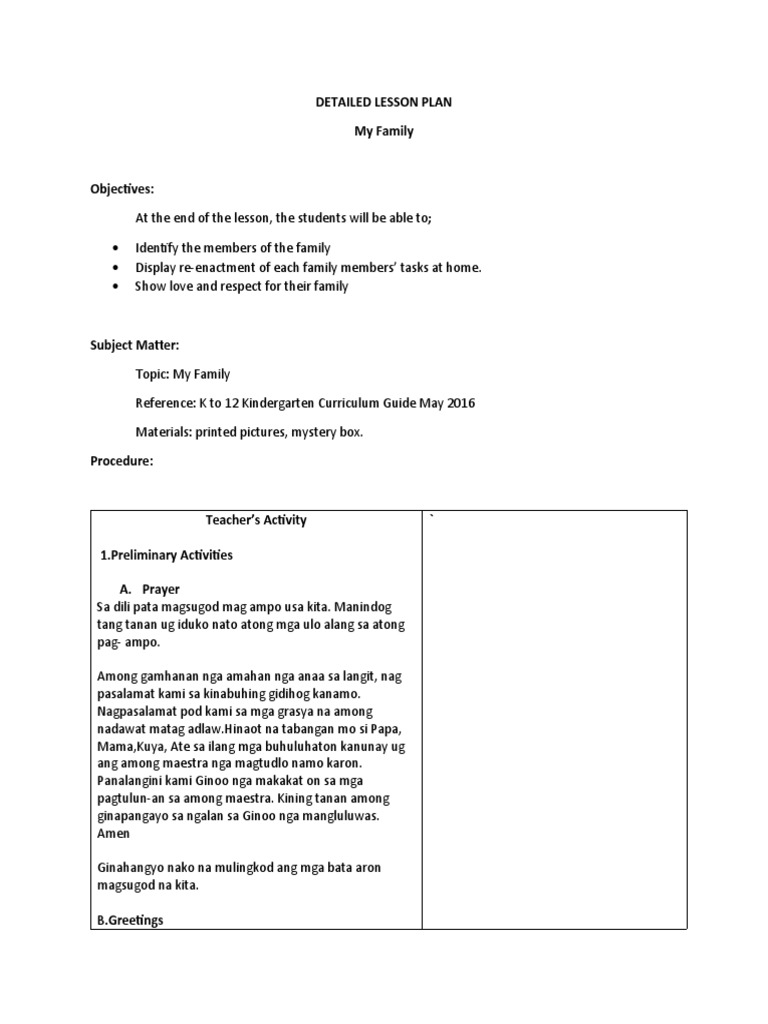 Detailed Lesson Plan | PDF