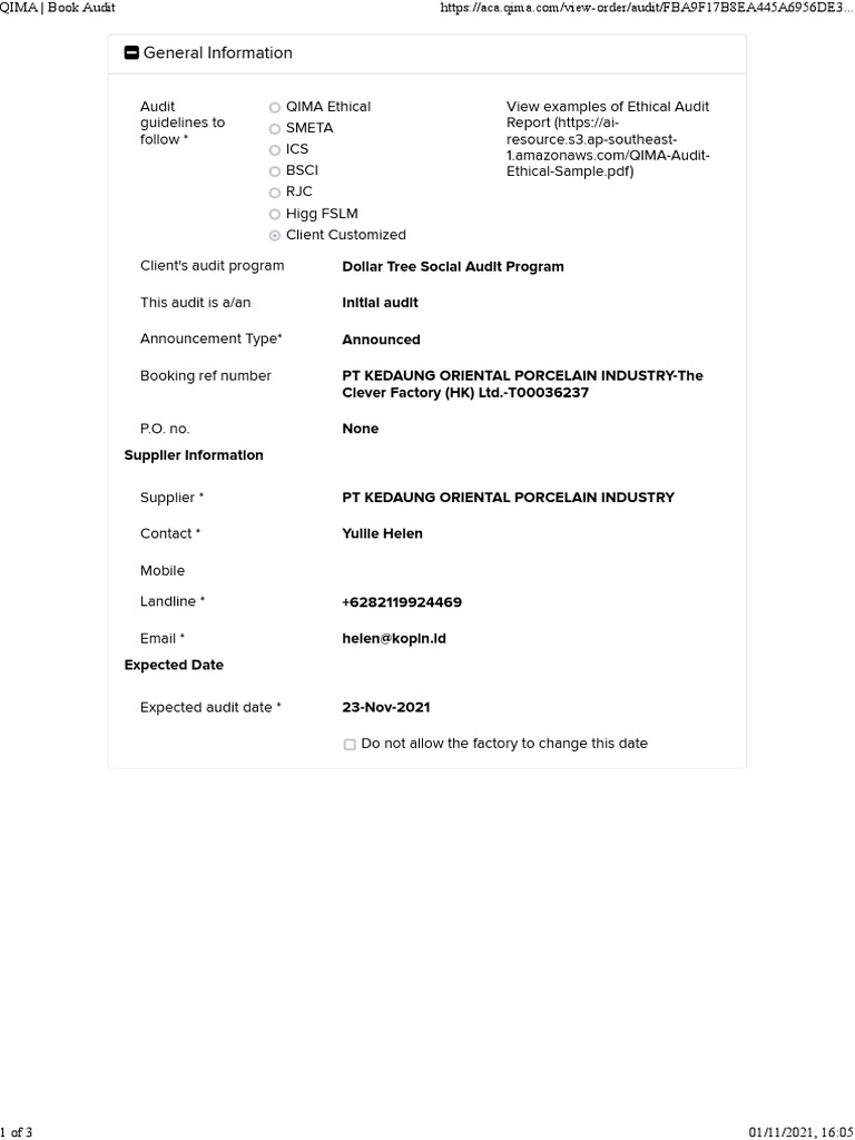 QIMA Book Audit | PDF | Business
