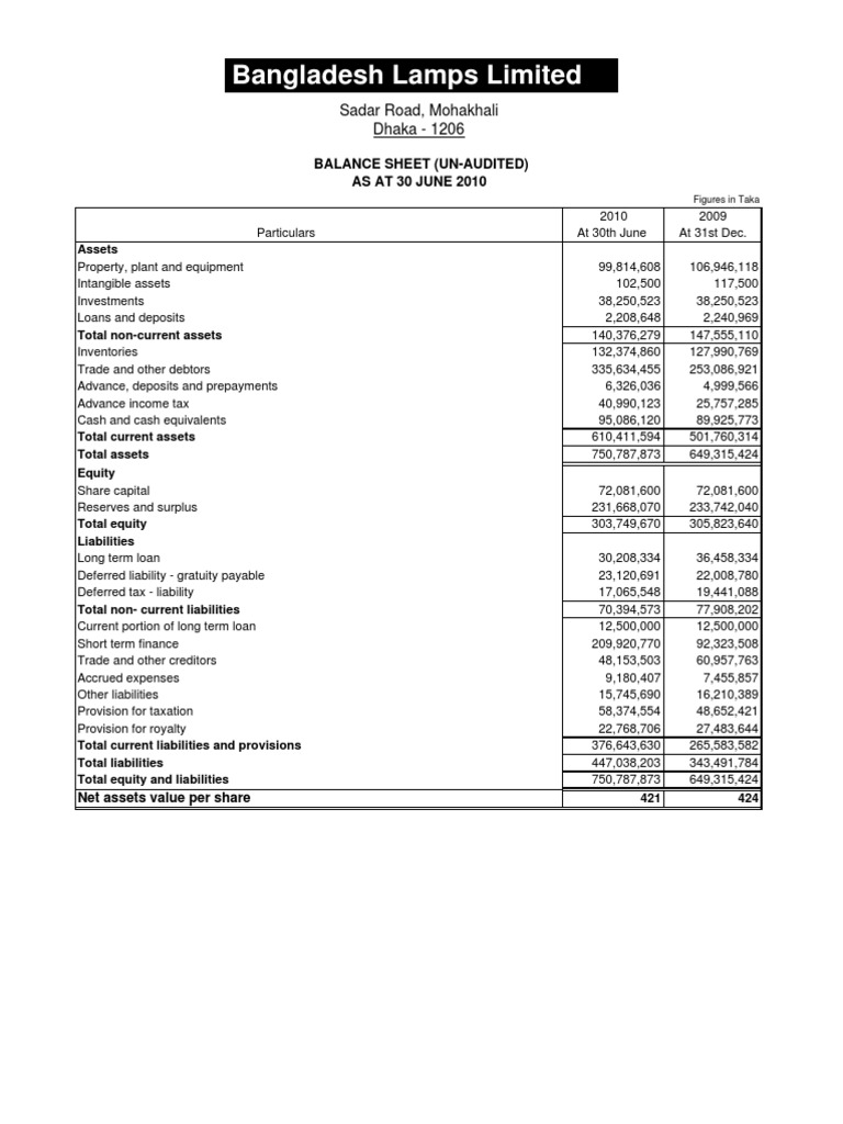Half Yearly Report as at 30 June 2010 | Expense | Equity (Finance)