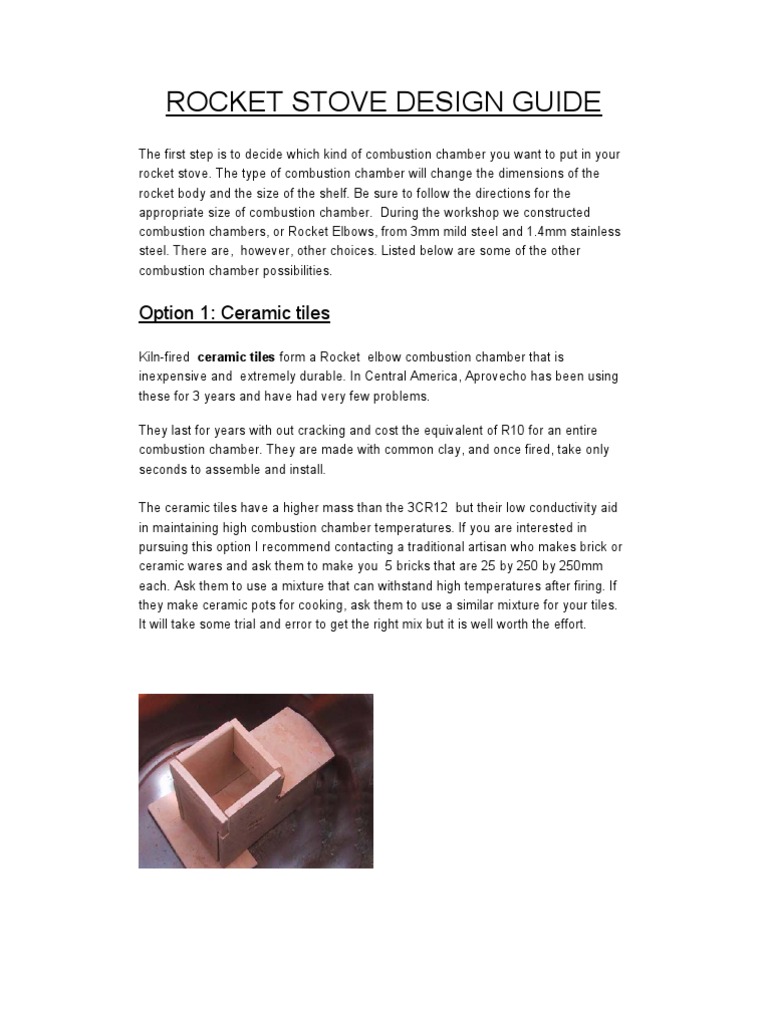 Rocket Stove Design Principles Guide | PDF | Stove | Thermal Insulation