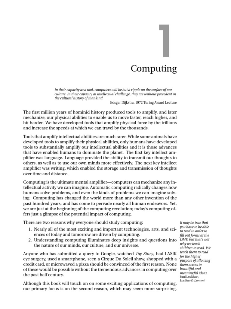 Computing Edsger Dijkstra 1972 Turing Award Lecture Pdf Set Mathematics Color
