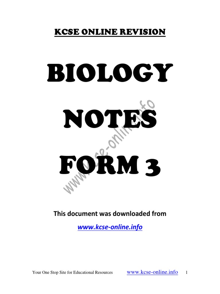 Biology Form 3 (PDFDrive) | PDF | Meiosis | Mitosis