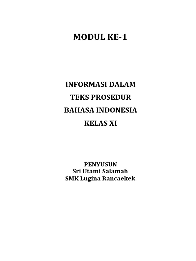 Modul 1 Teks Prosedur | PDF