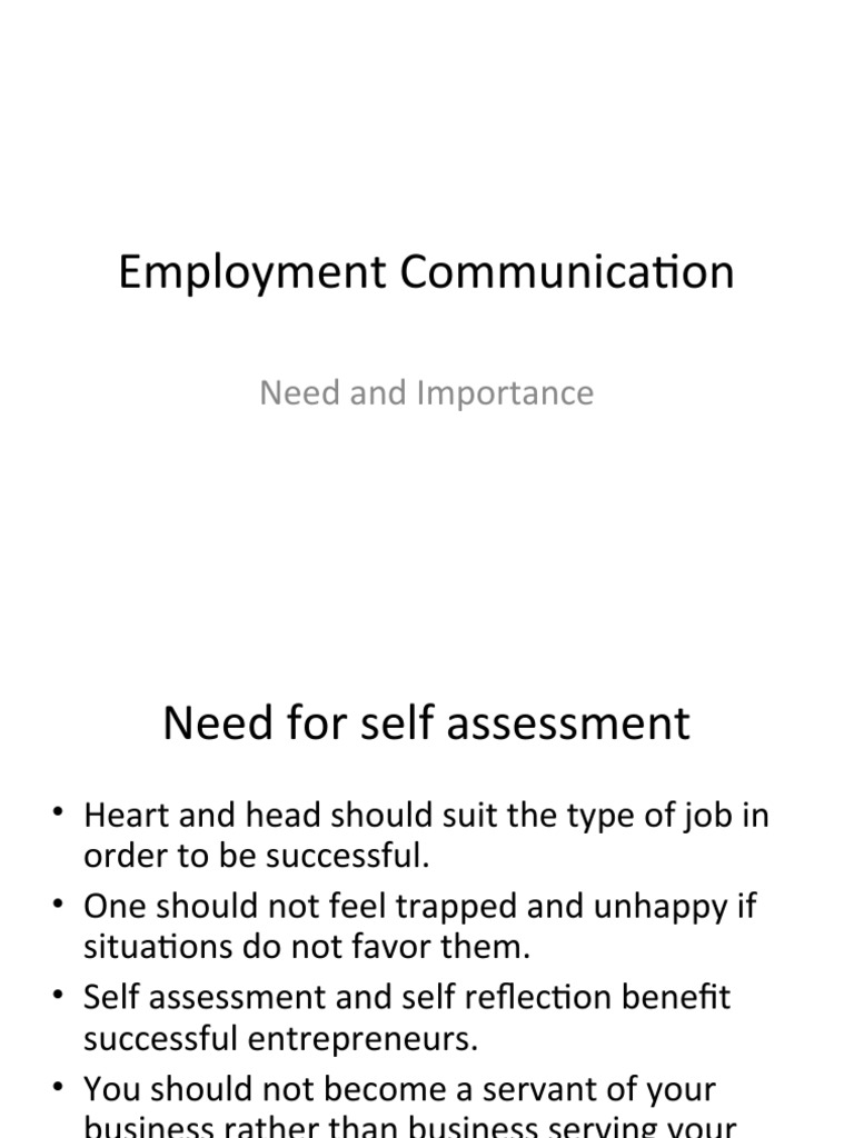 Employment Communication: Need and Importance | PDF | Résumé | Cognition