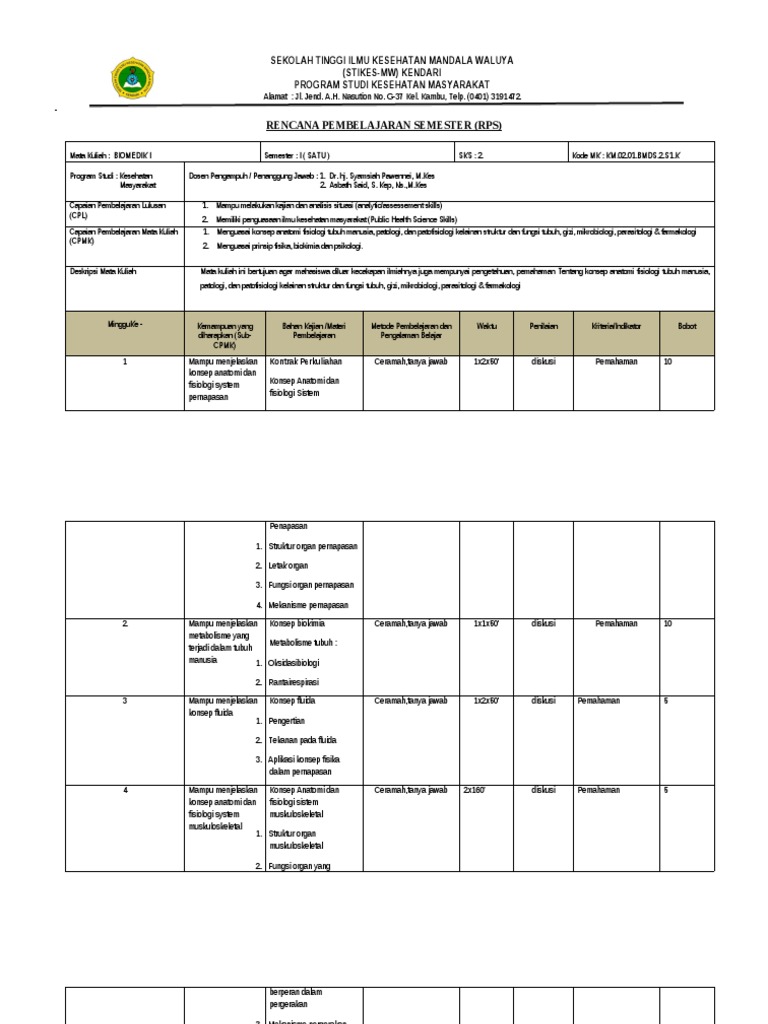 Rps Biomedik Kesmas 1 (PDF - Io) | PDF
