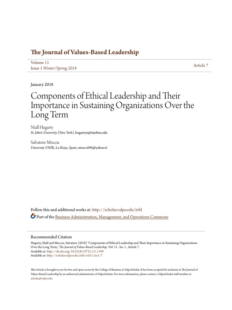 Components of Ethical Leadership | PDF | Leadership | Integrity