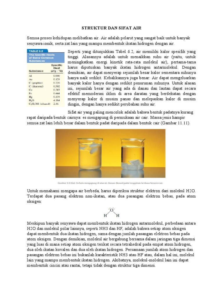 Struktur Dan Sifat Air | PDF