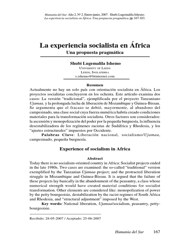 Ishemo Socialismo en África | PDF | Capitalismo | Socialismo