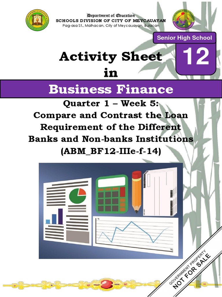 Activity Sheet In: Business Finance | PDF | Loans | Finance & Money ...
