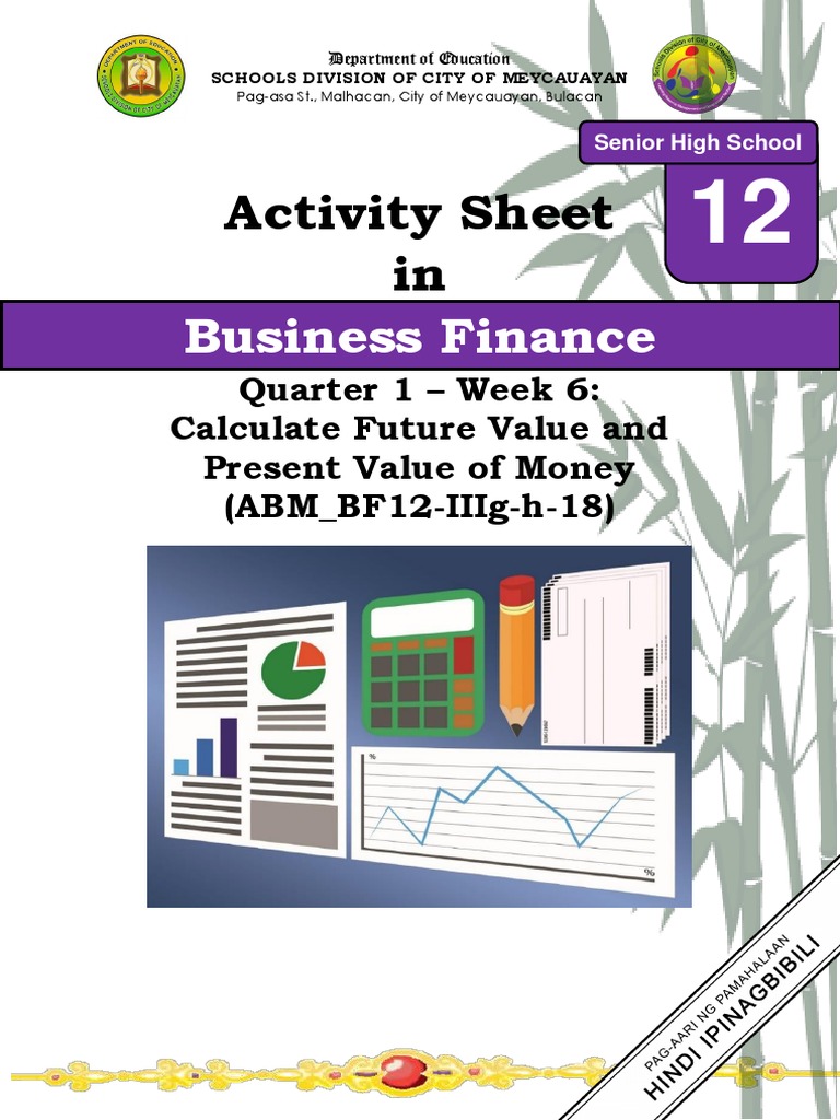 Activity Sheet In: Business Finance | PDF | Present Value | Interest