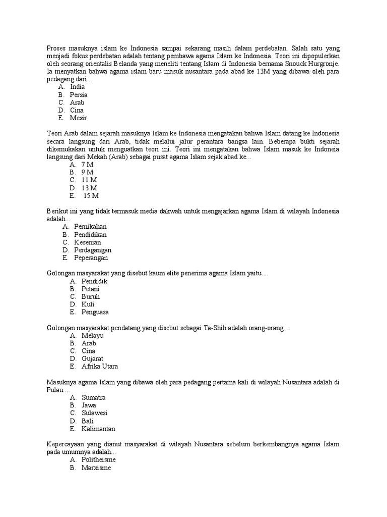 Soal PAS SKI Kelas 12 | PDF
