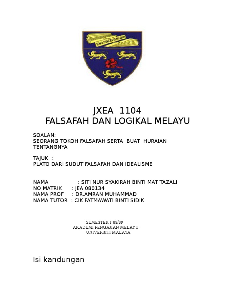 Plato: Falsafah dan Idealisme | PDF | Filsafat | Ilmu Sosial