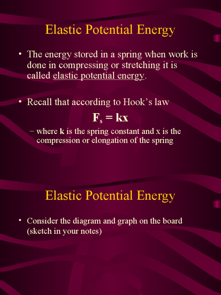 Understanding Elastic Potential Energy | PDF | Potential Energy | Force
