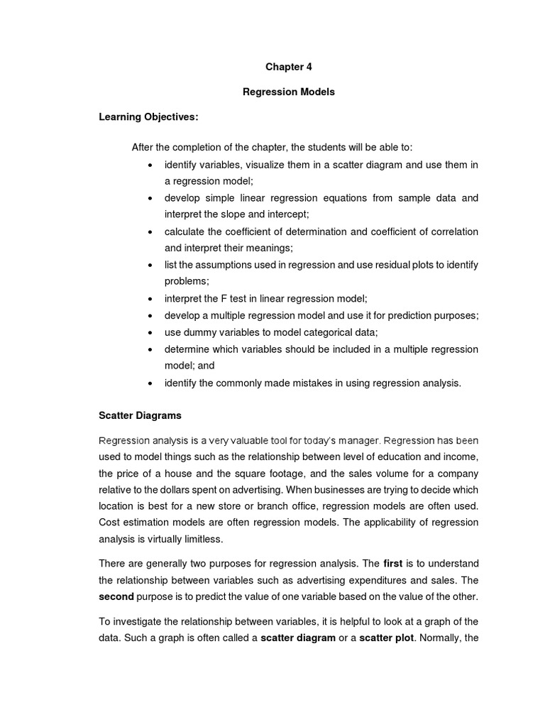 Regression Models | PDF | Errors And Residuals | Regression Analysis
