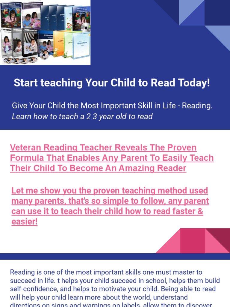 Teach Your 2 or 3 Year Old Child To Read Today! | PDF | Education ...