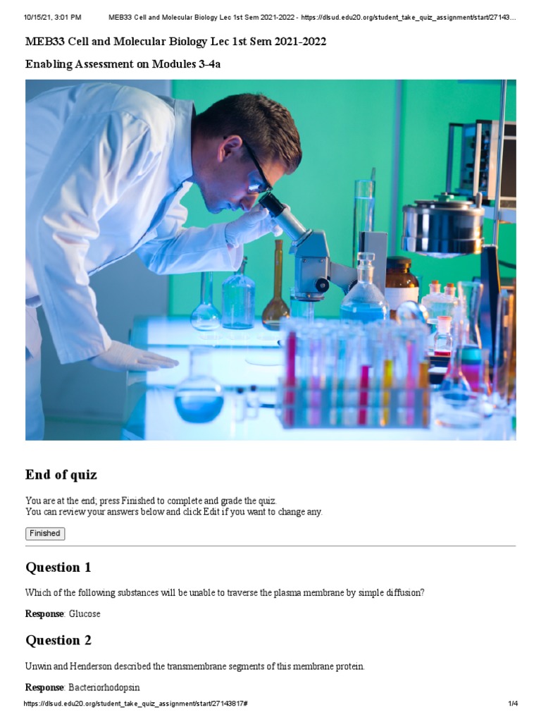 MEB33 Cell and Molecular Biology Lec 1st Sem 2021-2022 Enabling ...