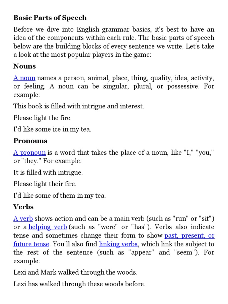 Basic English Grammar Essentials | PDF | English Grammar | Noun
