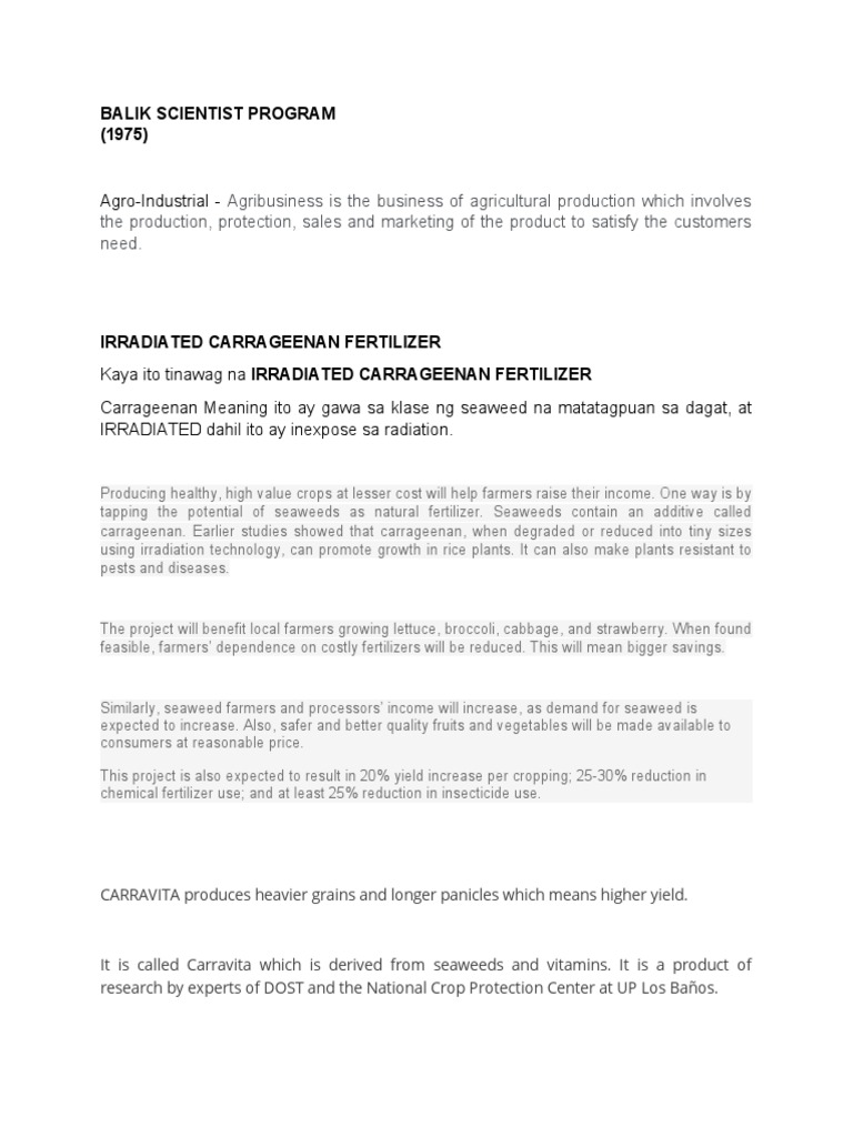 Balik Scientist Program | PDF | Agriculture | Rice