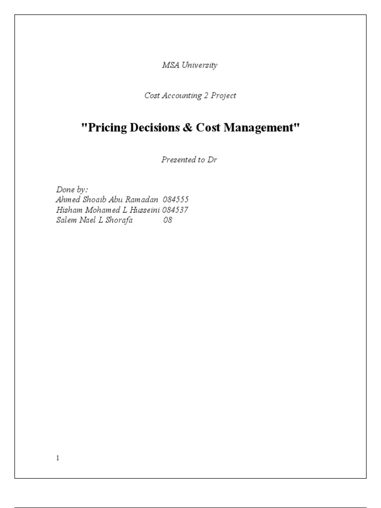 Cos Price Project | PDF | Demand | Price Elasticity Of Demand