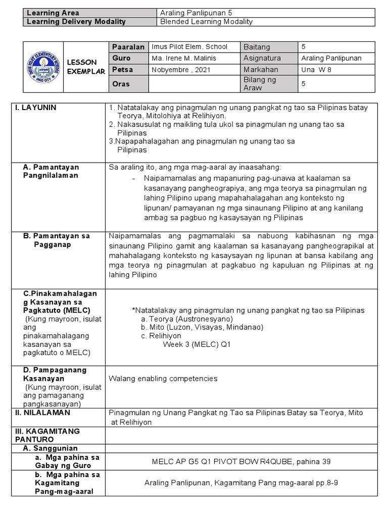 Ap5 q1 Melc 2 - Week 8 | PDF