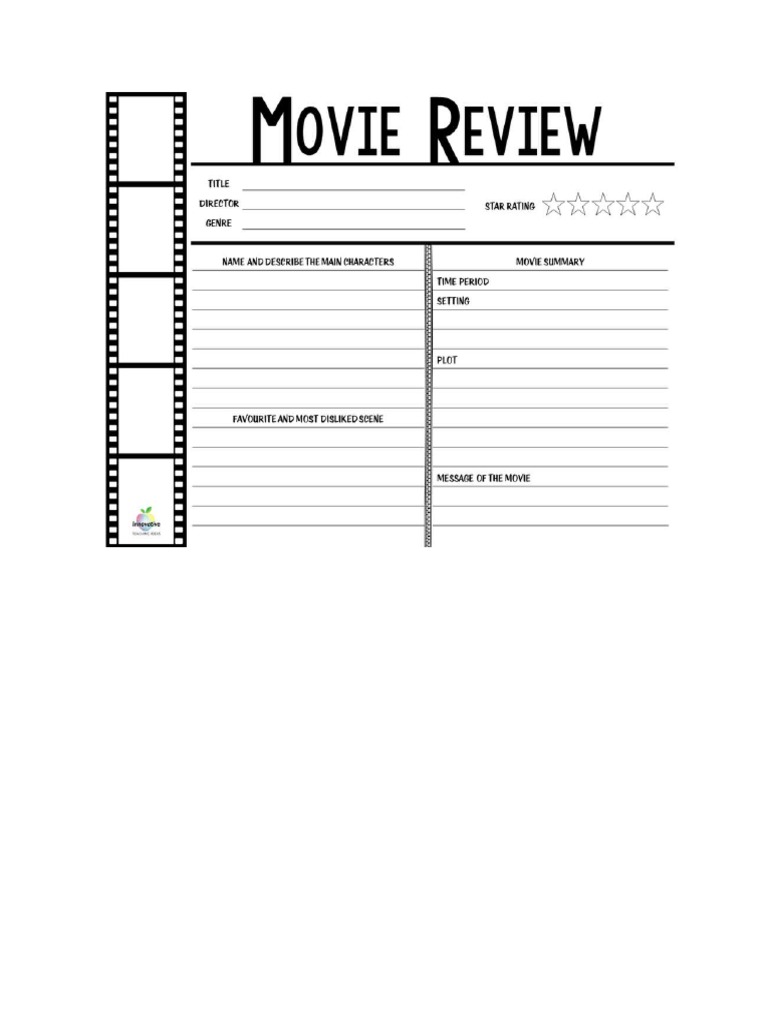Movie Review Graphic Organizer | PDF