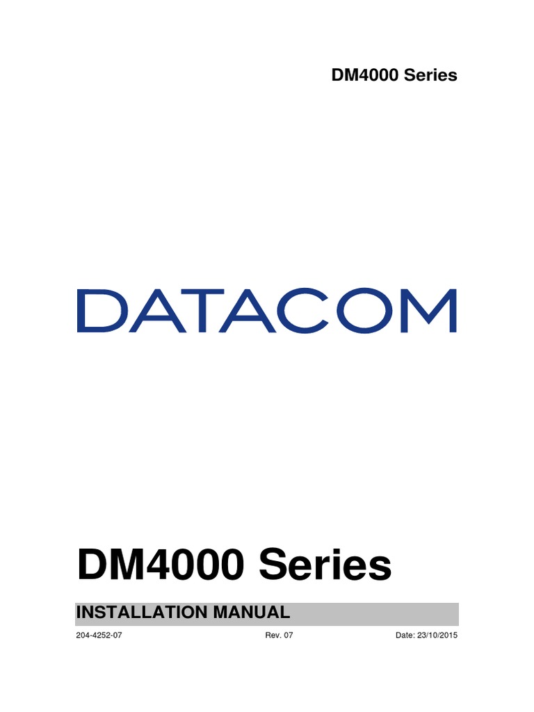 DM4000 Series Installation Manual | PDF | Power Supply | Telecommunications