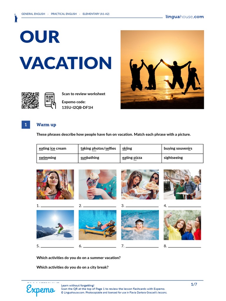 Our Vacation American English | PDF | Question | Subject (Grammar)