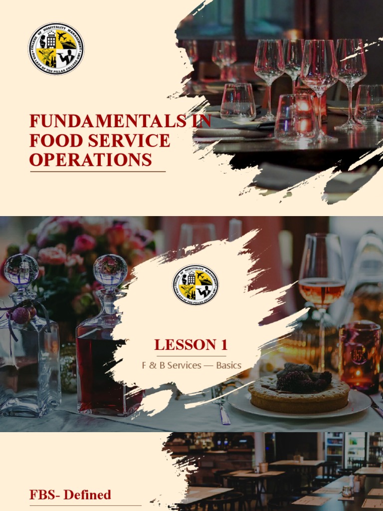 Fundamentals in Food Service Operations | PDF | Marketing | Economies