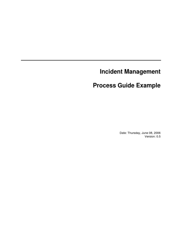 Sample Process Guide - Incident Management | PDF | Incident Management ...
