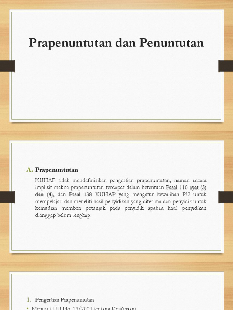 PENUNTUTAN DAN PENUNTUTAN | PDF