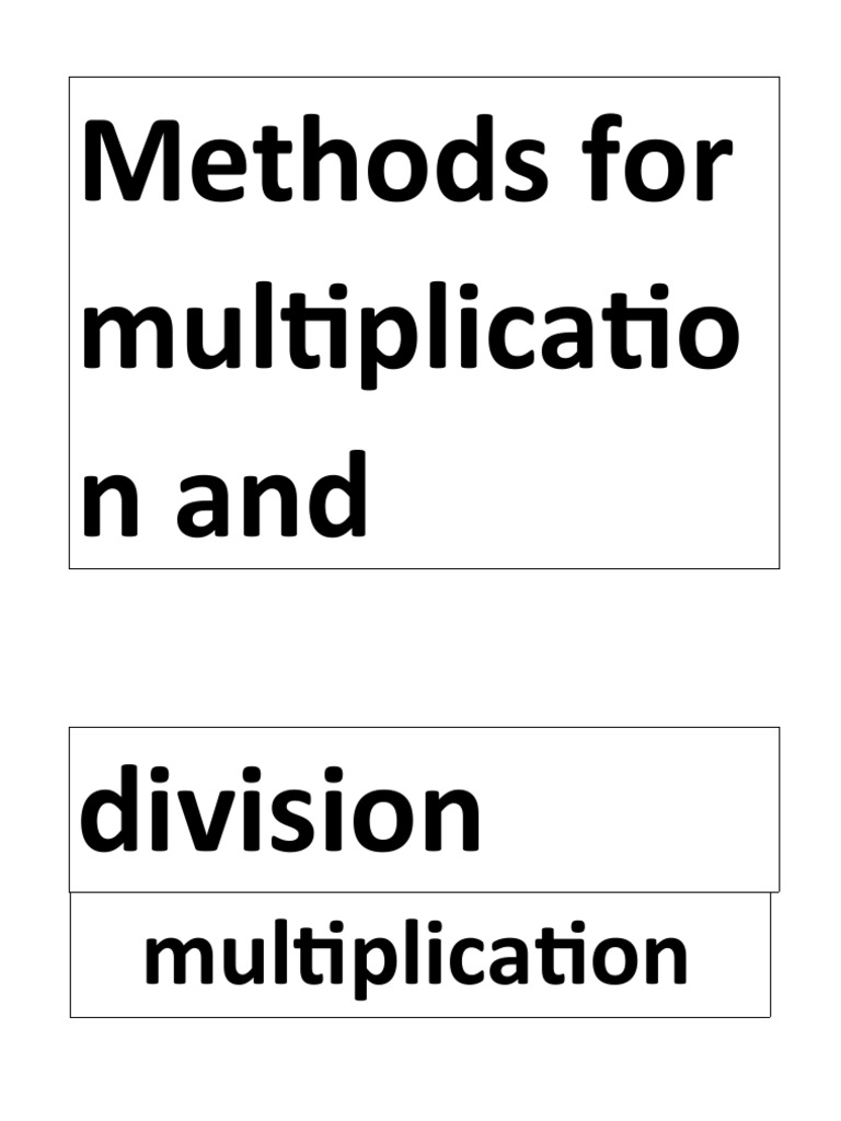 Methods For Multiplication and Division Vocabulary | PDF