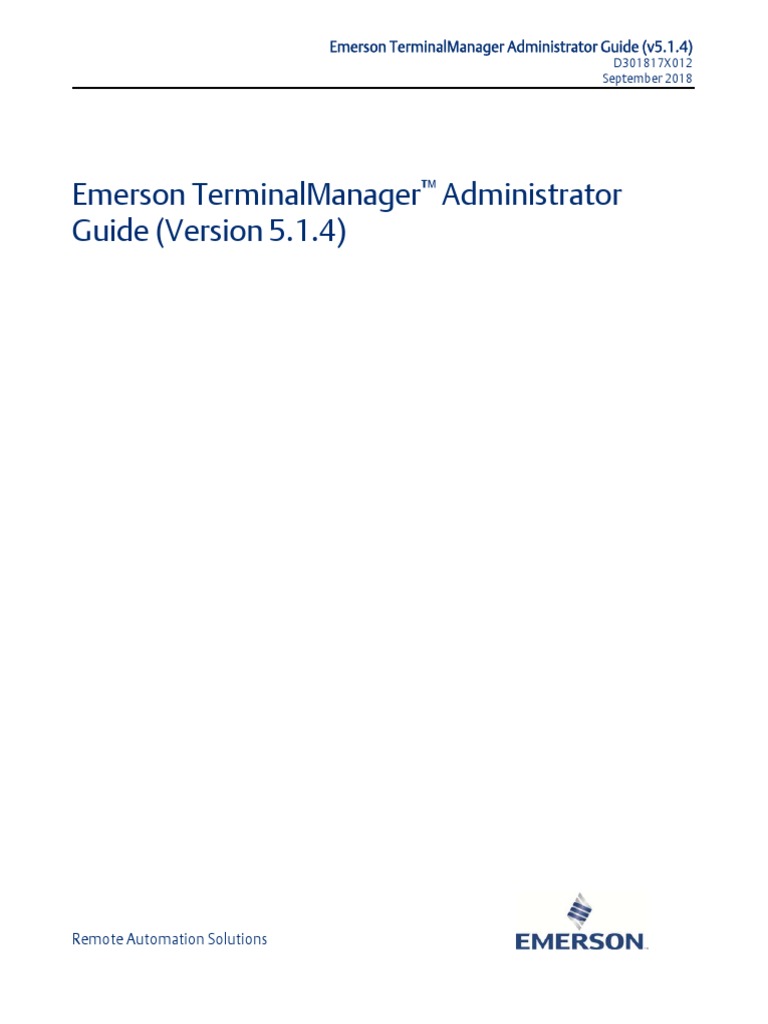 Emerson TerminalManager Administrator Guide (Version 5.1.4) | PDF ...