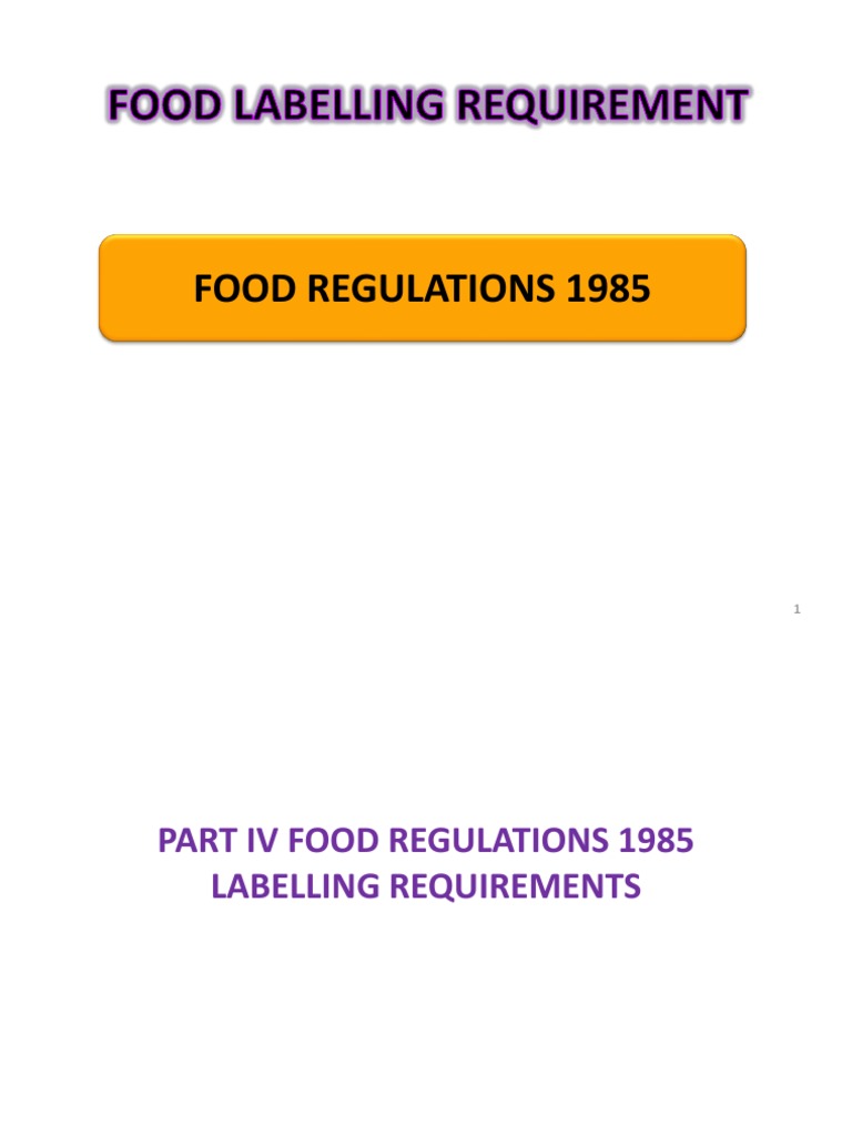 Food Labelling Requirement in Malaysia | PDF | Nutrients | Foods