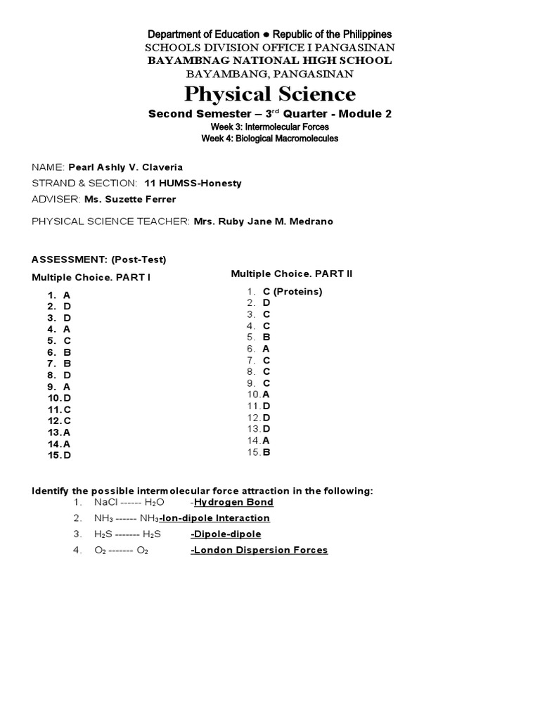 Physical Science - Module 2 | PDF | Atoms | Electron