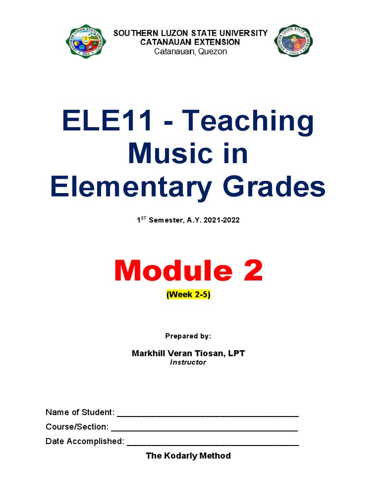 Module 2 - Teaching Music To Elementary Grades | PDF | Clef | Musical ...