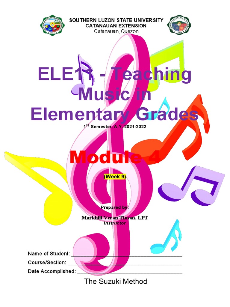 Module 4 - Teaching Music To Elementary Grades | PDF | Teachers | Cognition