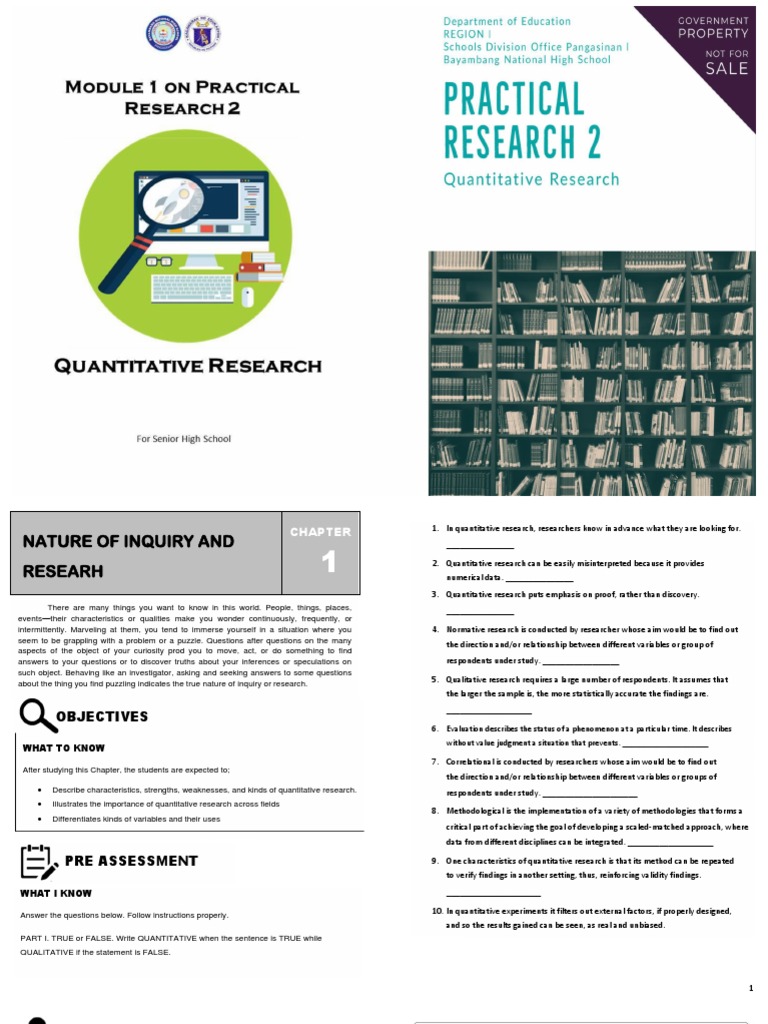 PR2 Module1 Nature | PDF | Quantitative Research | Survey Methodology