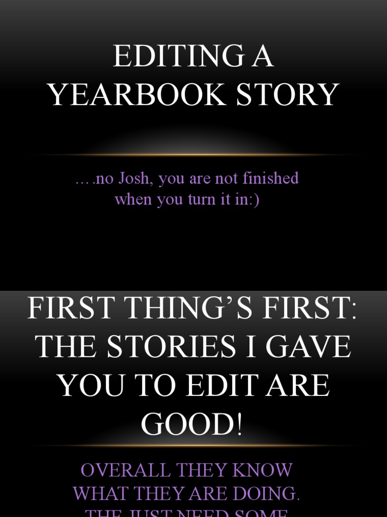 Editing A Yearbook Story | PDF | General Fiction