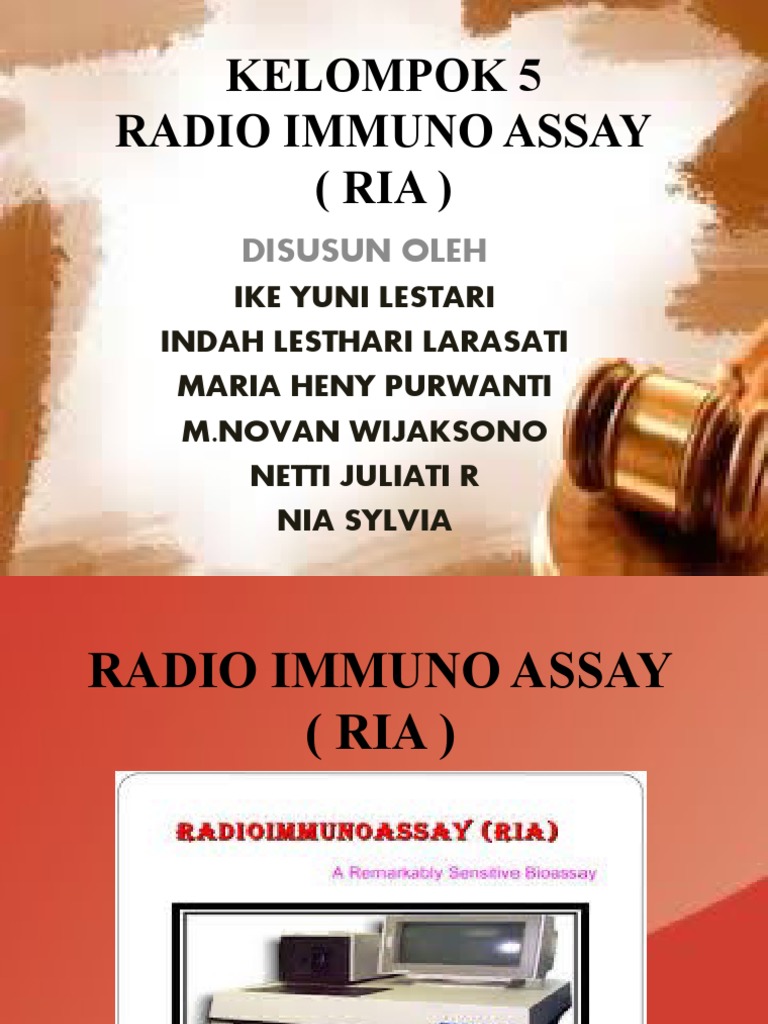 Kelompok 5 Radio Immuno Assay (Ria) : Disusun Oleh | PDF