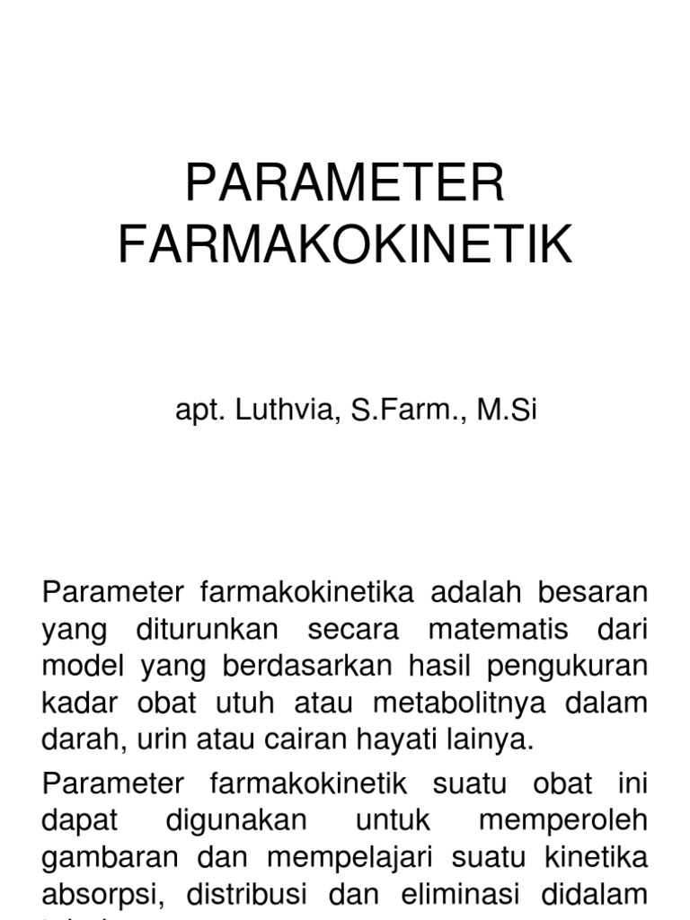 Rumus dan Parameter Farmakokinetik | PDF | Sains & Matematika
