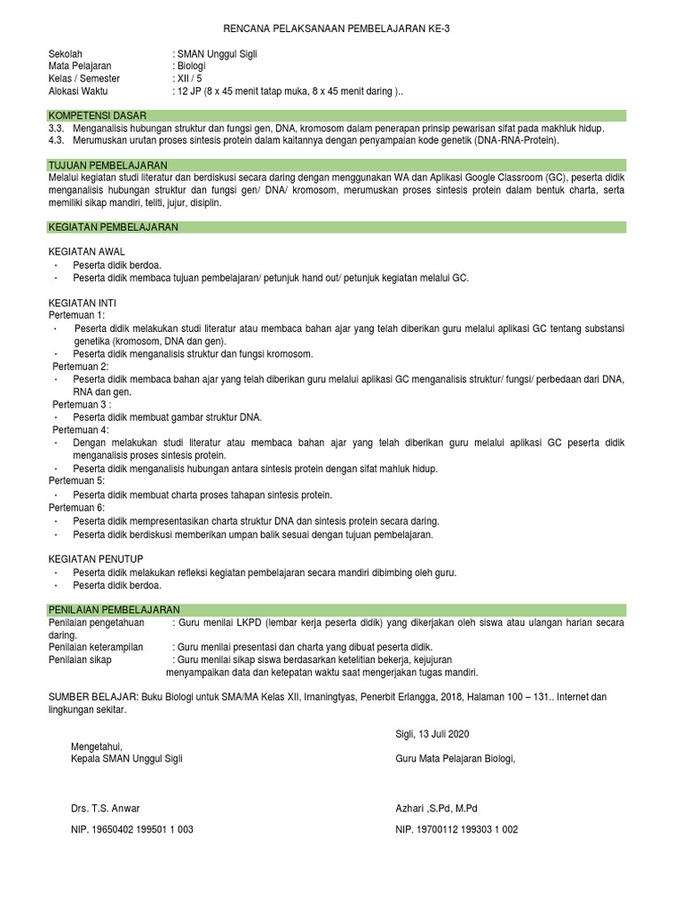 RPP Xii KD 3.3 | PDF | Sains & Matematika