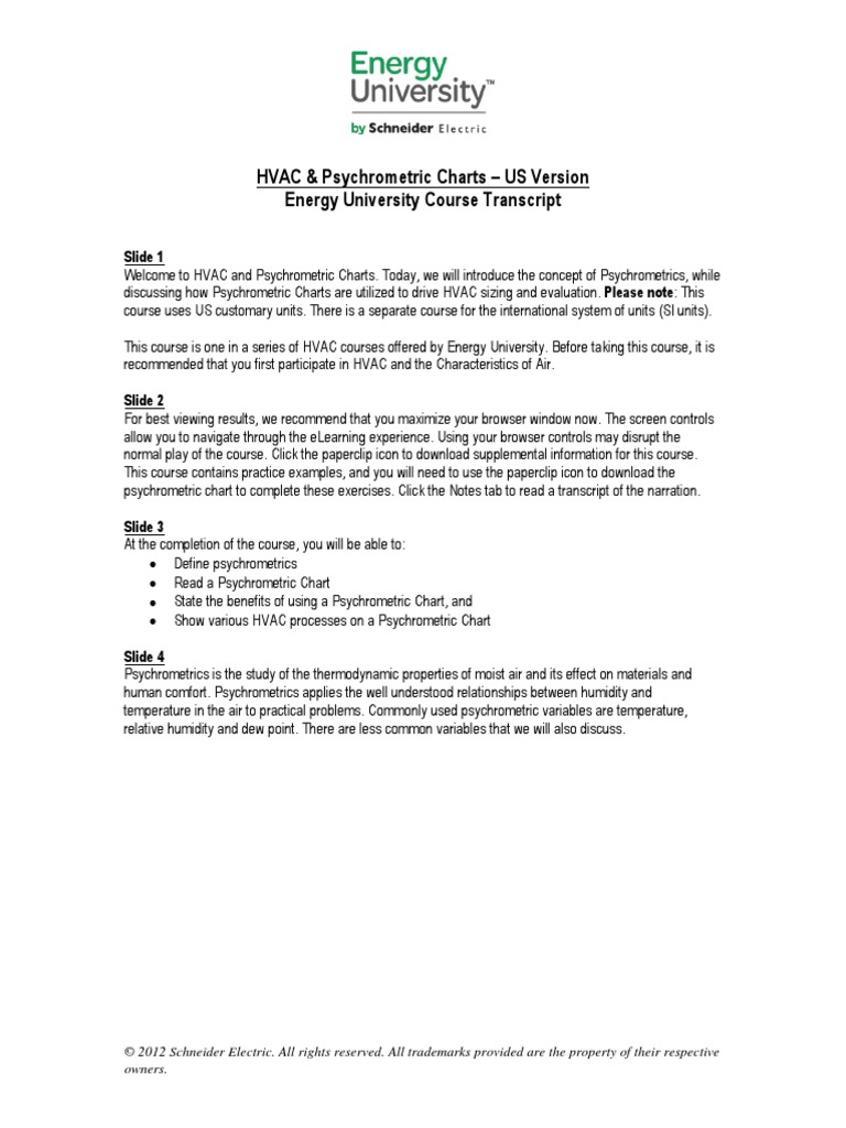 HVAC Psychrometric Charts US Version Transcript | PDF | Humidity ...